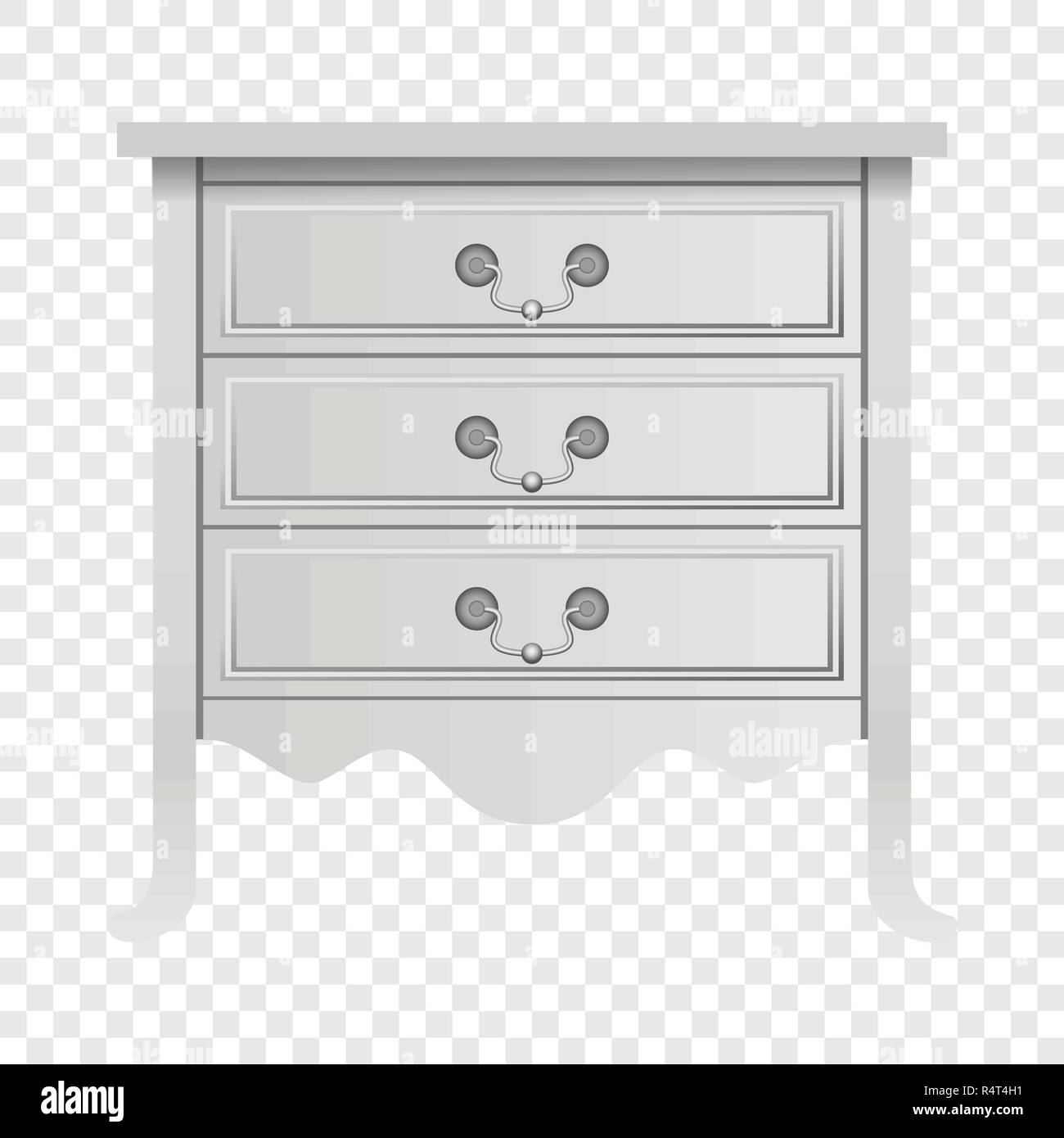 Modern white drawer mockup. Realistic illustration of modern white ...