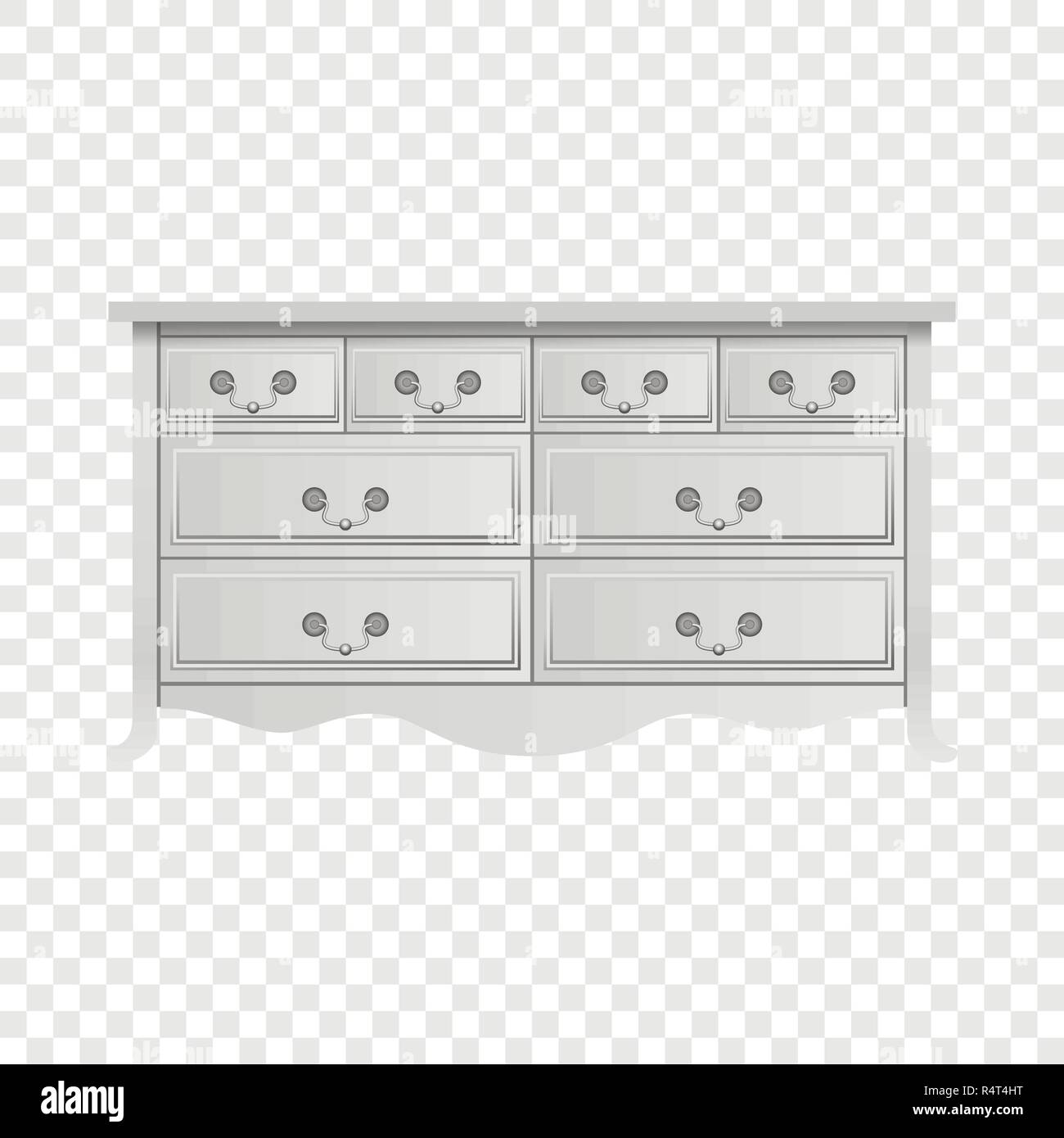 White nightstand mockup. Realistic illustration of white nightstand ...