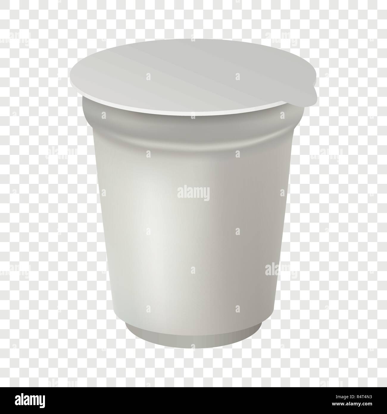 Yogurt box with foil cover mockup. Realistic illustration of yogurt box ...