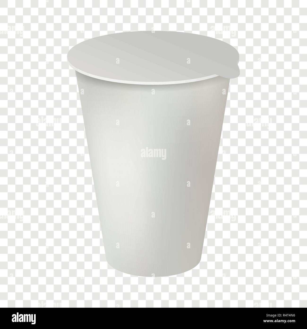 Plastic pot mockup. Realistic illustration of plastic pot vector mockup ...