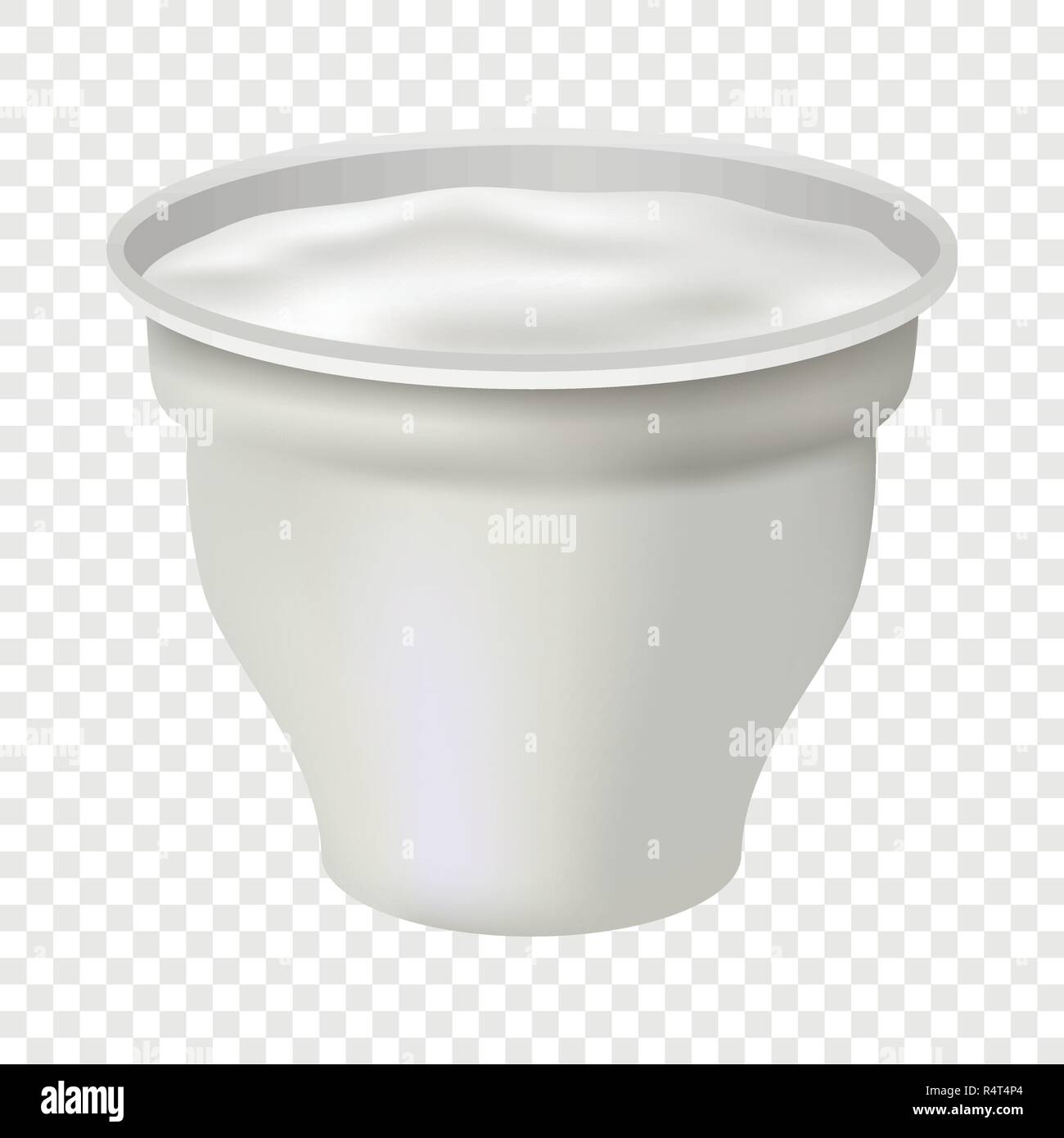 Open yogurt mockup. Realistic illustration of open yogurt vector mockup ...