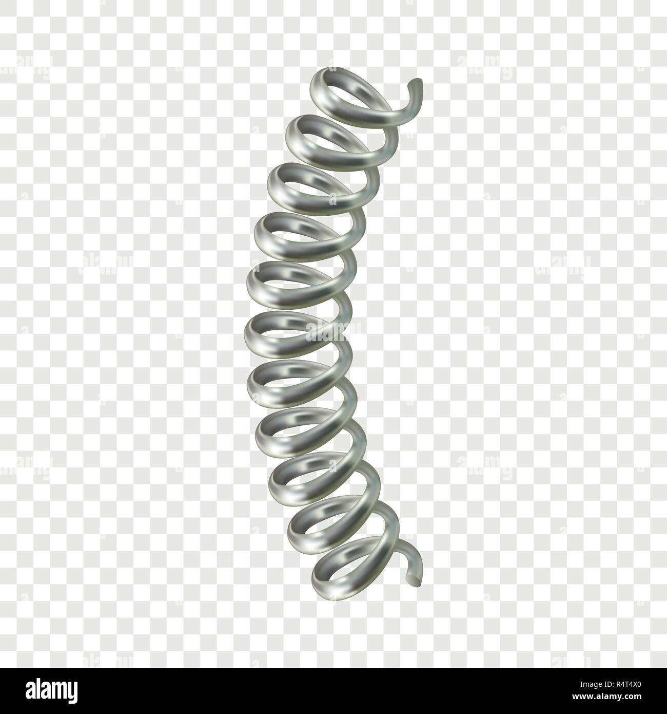 Silver spring cable mockup. Realistic illustration of silver spring ...