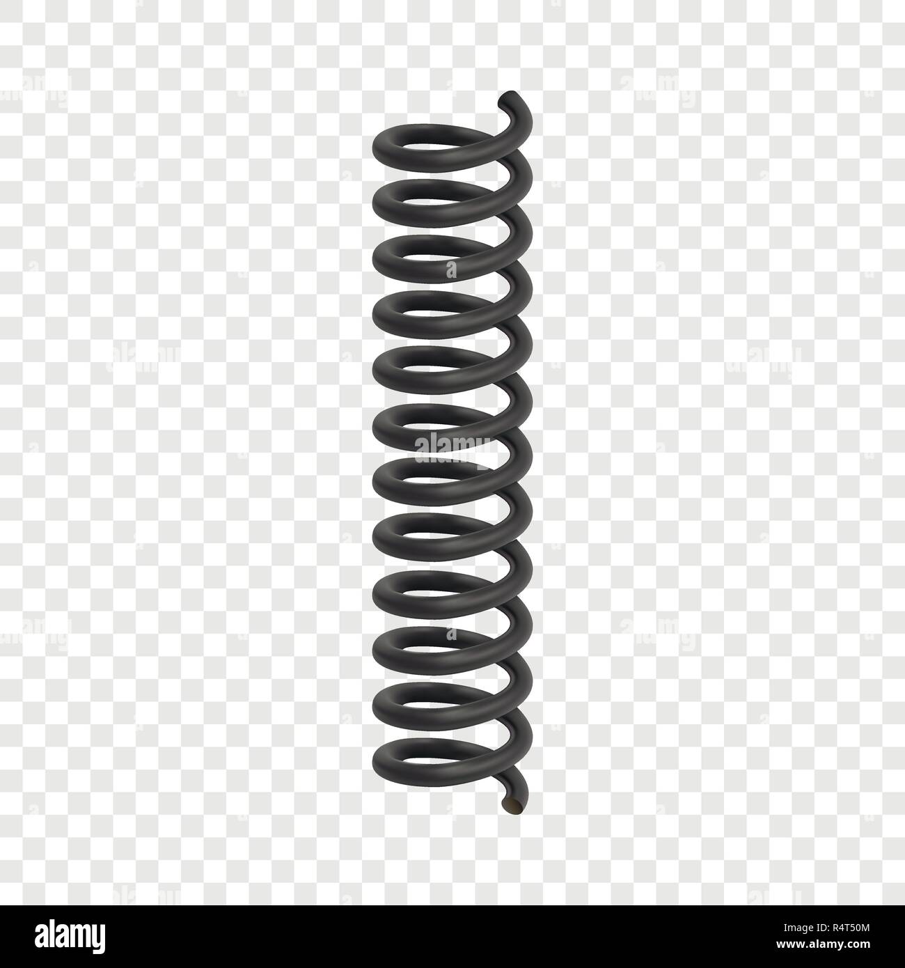 Coil spring flexible cable mockup. Realistic illustration of coil ...