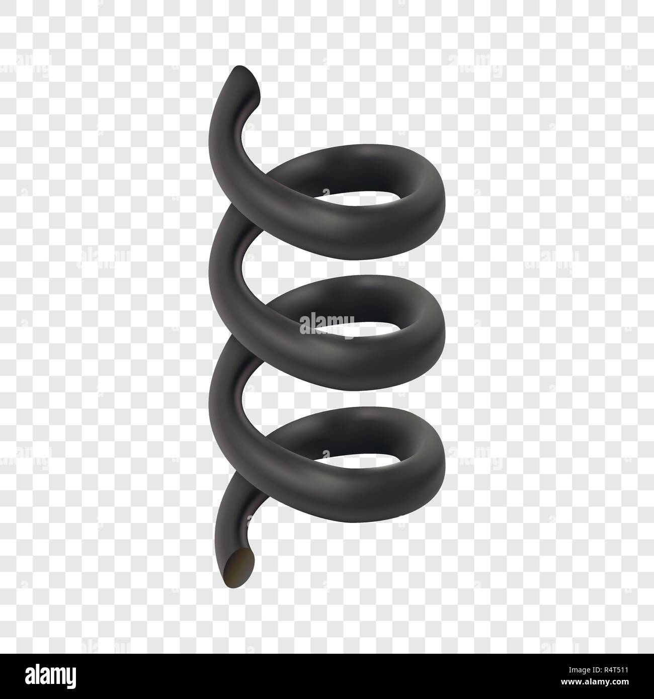 Black cable mockup. Realistic illustration of black cable vector mockup ...