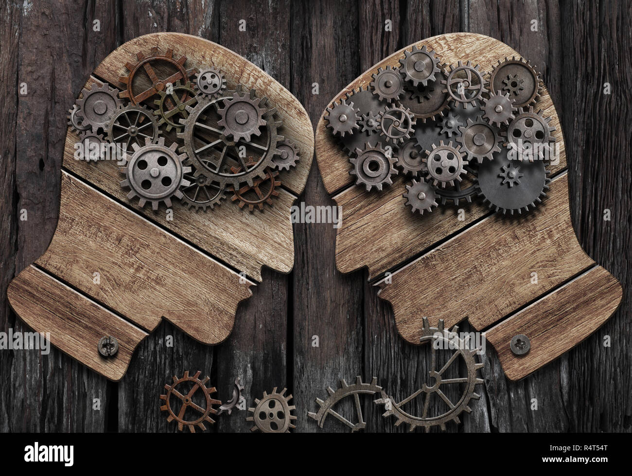 Psychology concept. Mental battle man vs man Stock Photo - Alamy
