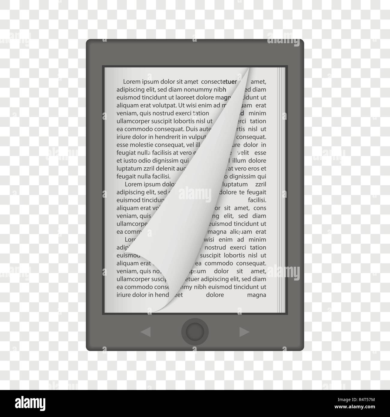 Ereader mockup. Realistic illustration of ereader vector mockup for on ...