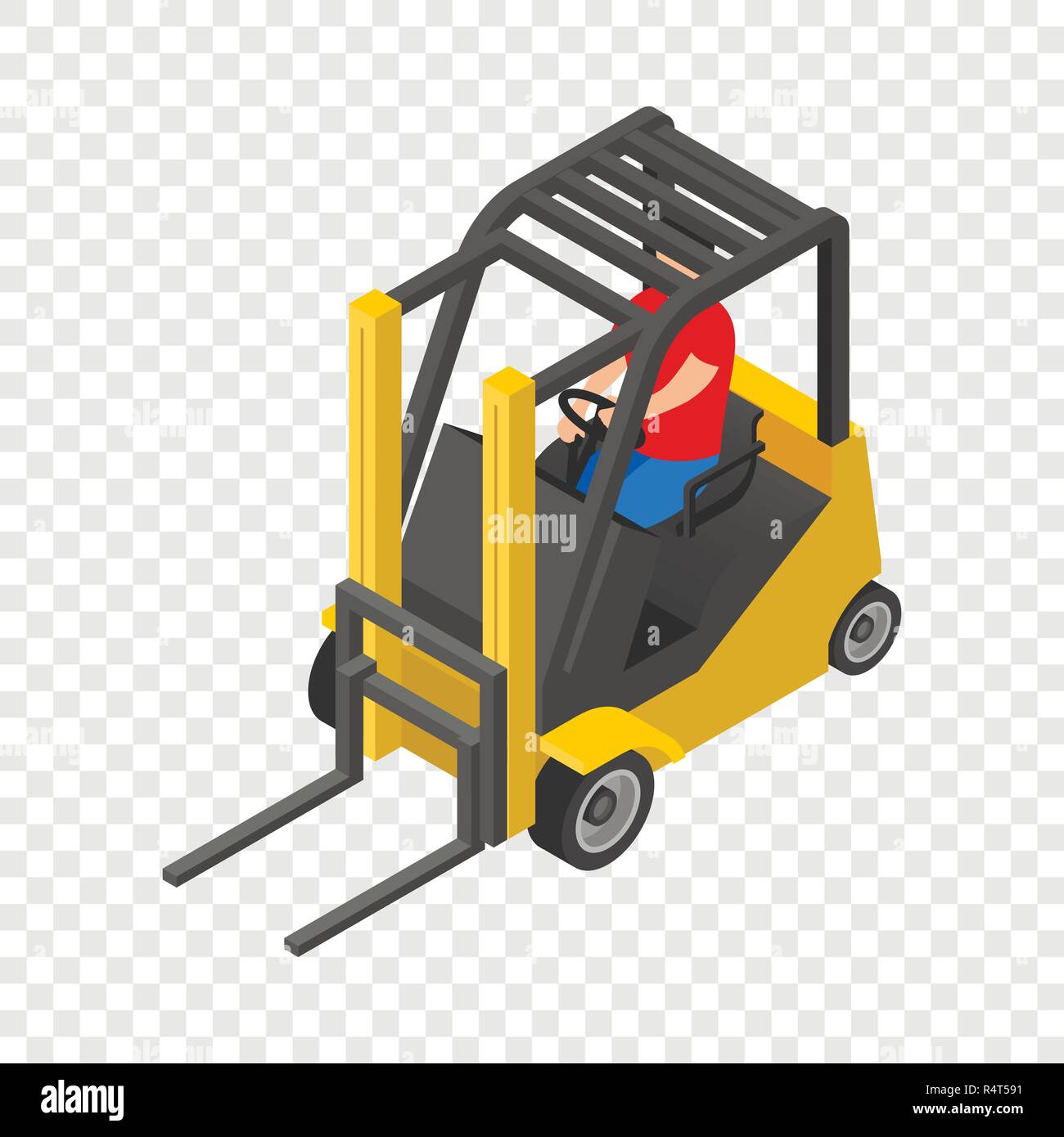 Forklift icon. Isometric of forklift vector icon for on transparent ...