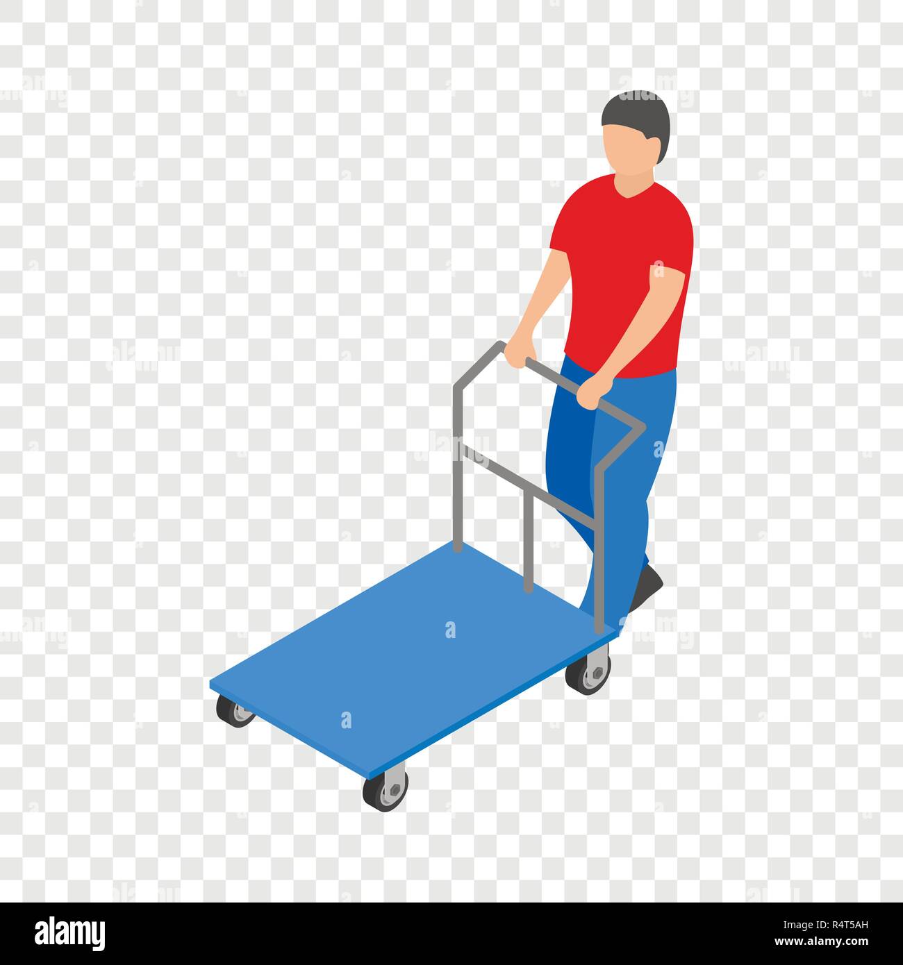 Warehouse cart icon. Isometric of warehouse cart vector icon for on ...