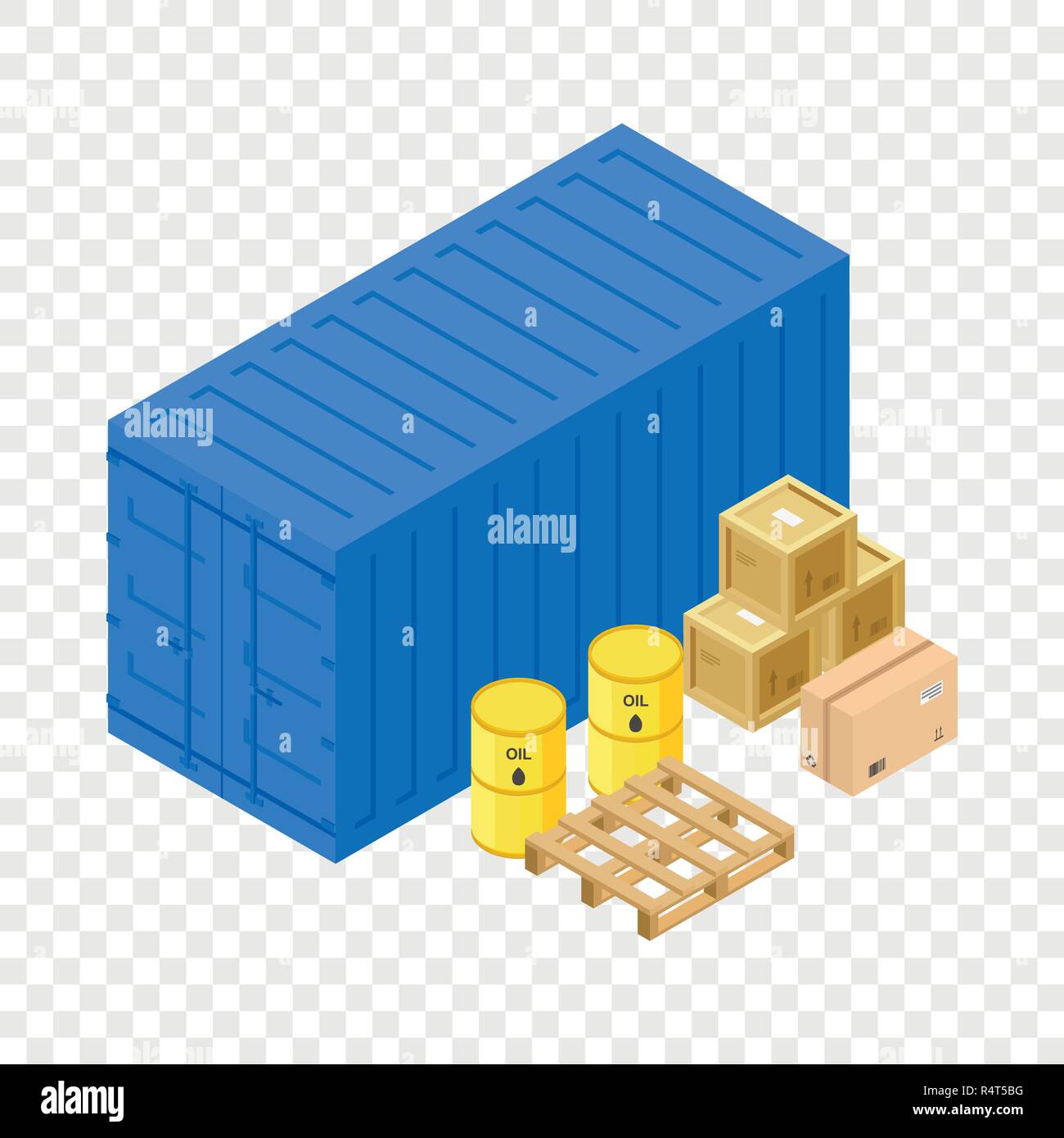 Port container box icon. Isometric of port container box vector icon ...