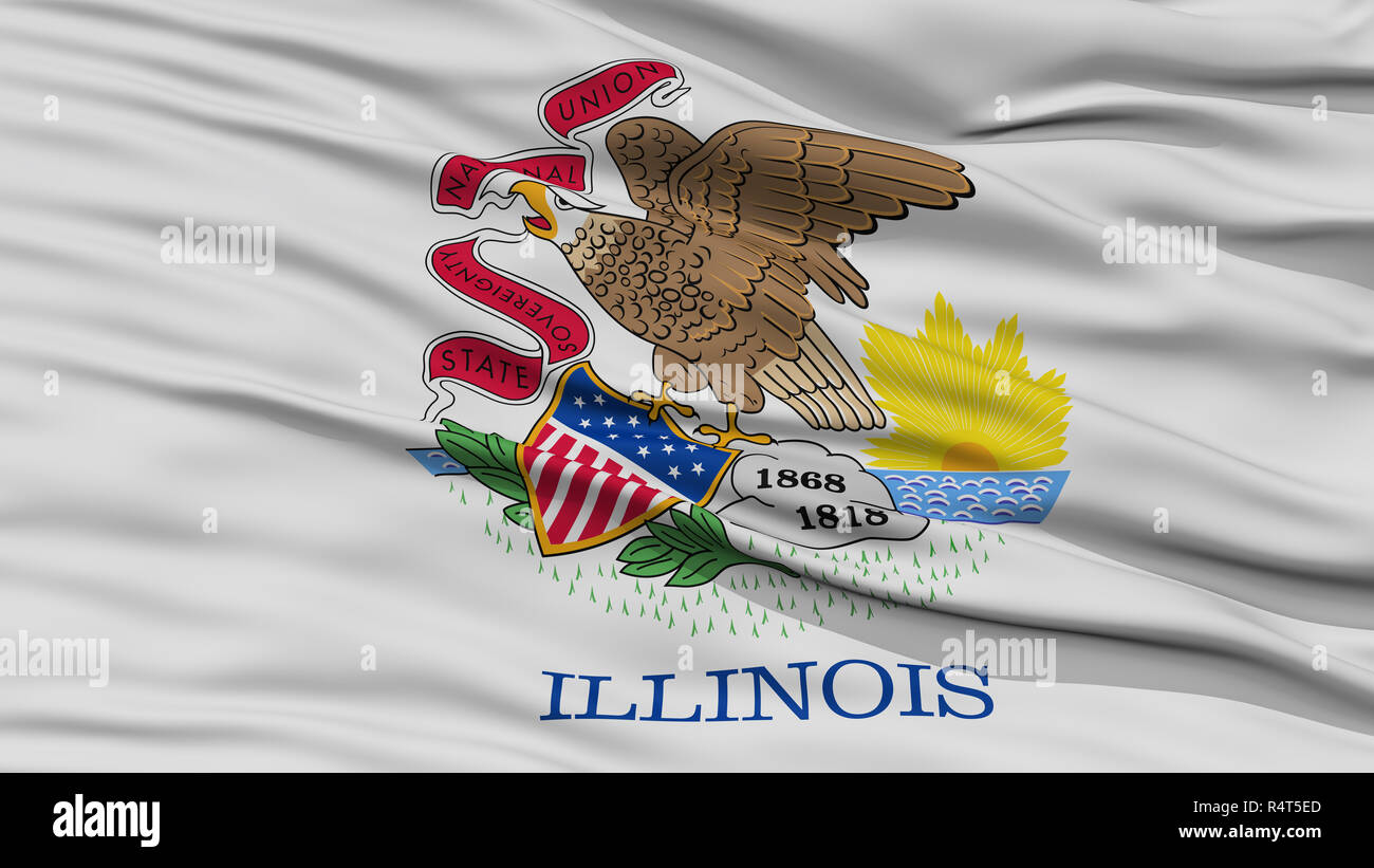 Closeup Illinois Flag, USA state Stock Photo - Alamy