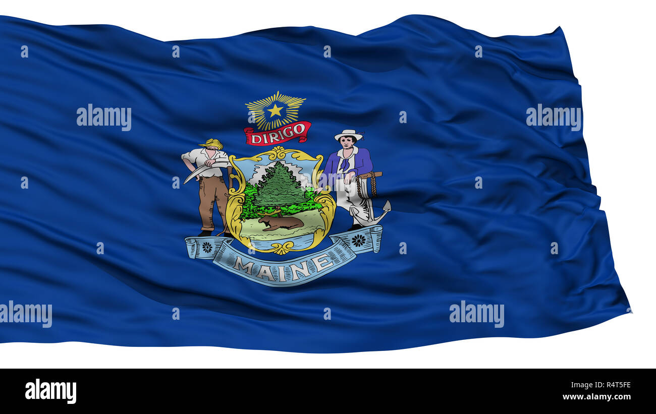 Isolated Maine Flag, USA state Stock Photo - Alamy