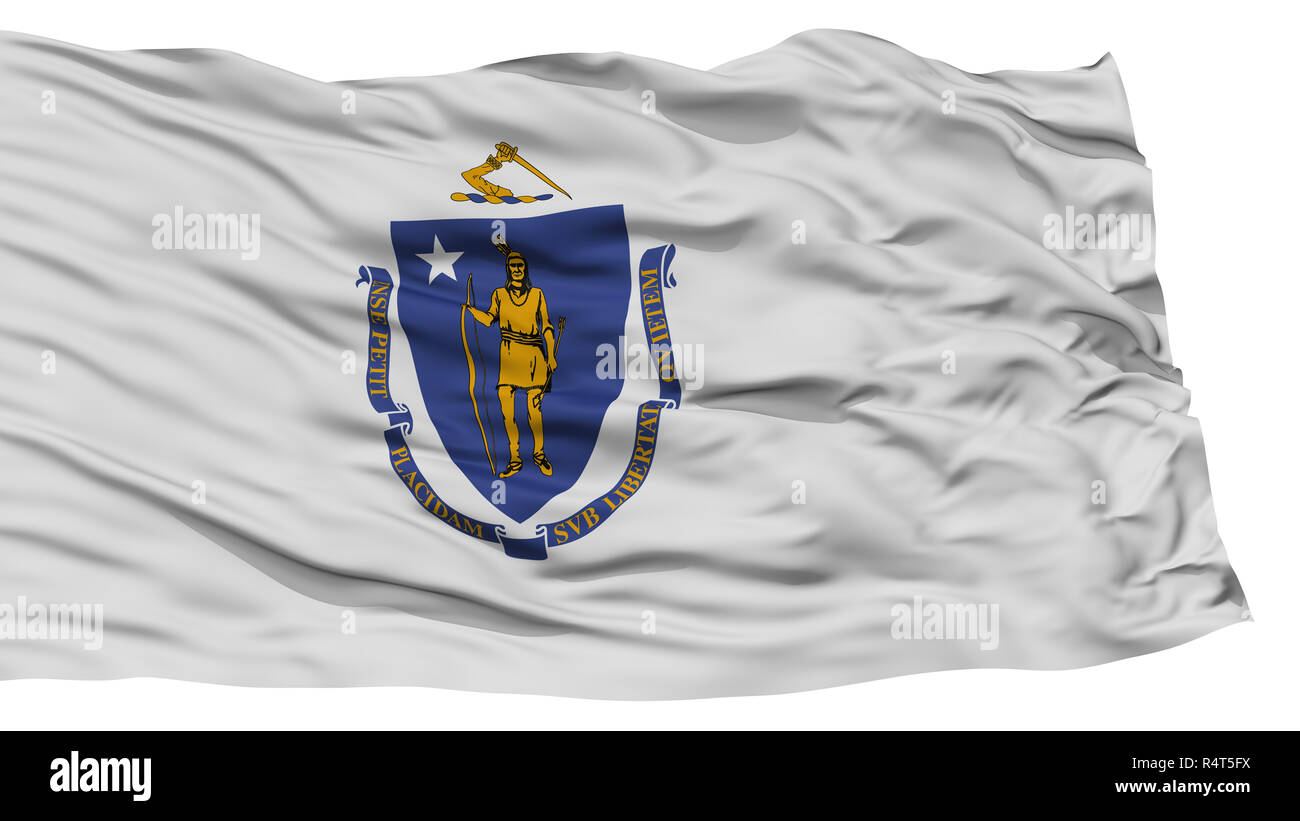 Isolated Massachusetts Flag, USA state Stock Photo - Alamy