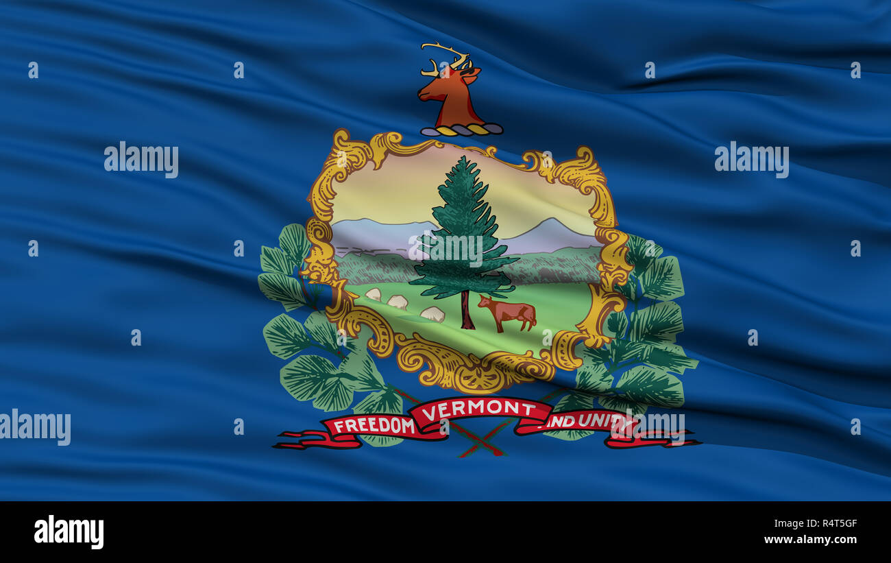 Closeup Vermont Flag, USA state Stock Photo - Alamy