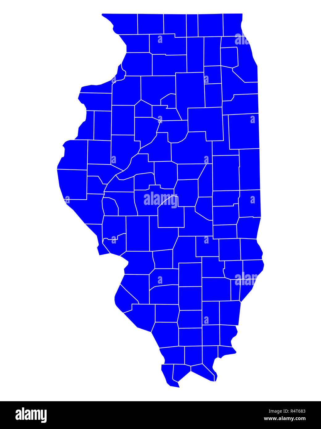 State of illinois map with counties hi-res stock photography and images ...