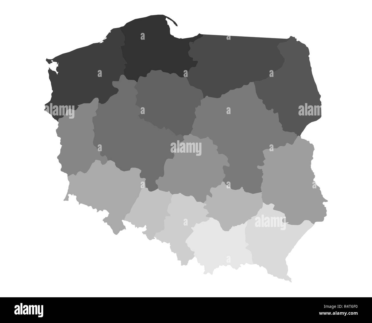 Map of the poland Black and White Stock Photos & Images - Alamy