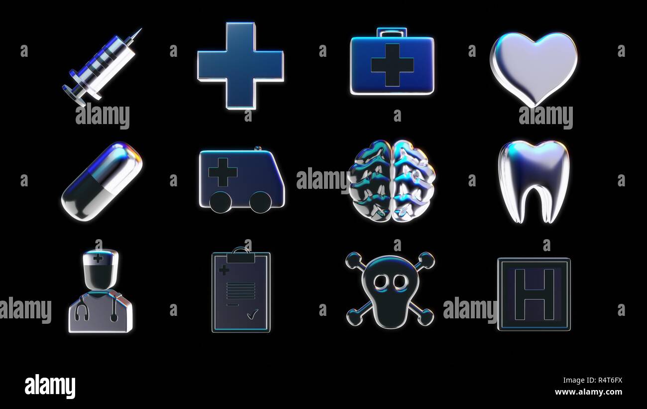 Medical icons - 3D Illustration Stock Photo - Alamy
