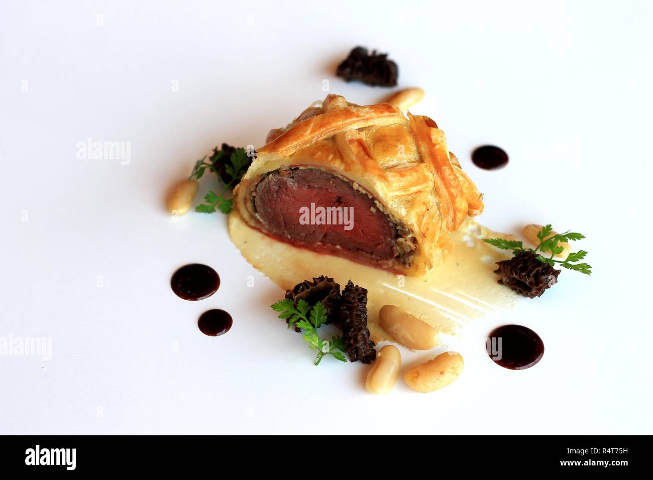 Beef cake with bean Stock Photo - Alamy