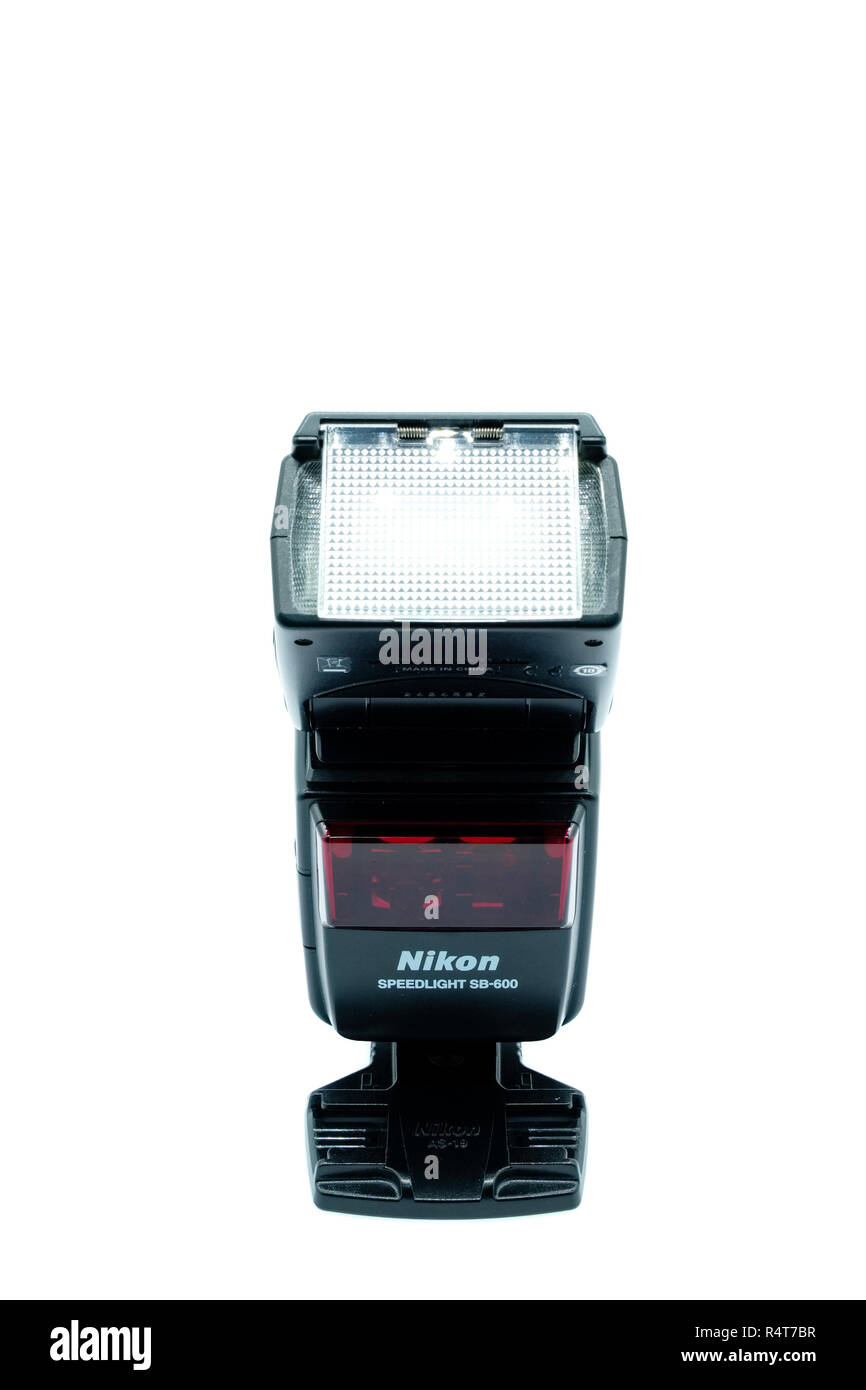 Largs, Scotland, UK - November 22, 2018: Nikon's Speed Light SB-600 ...