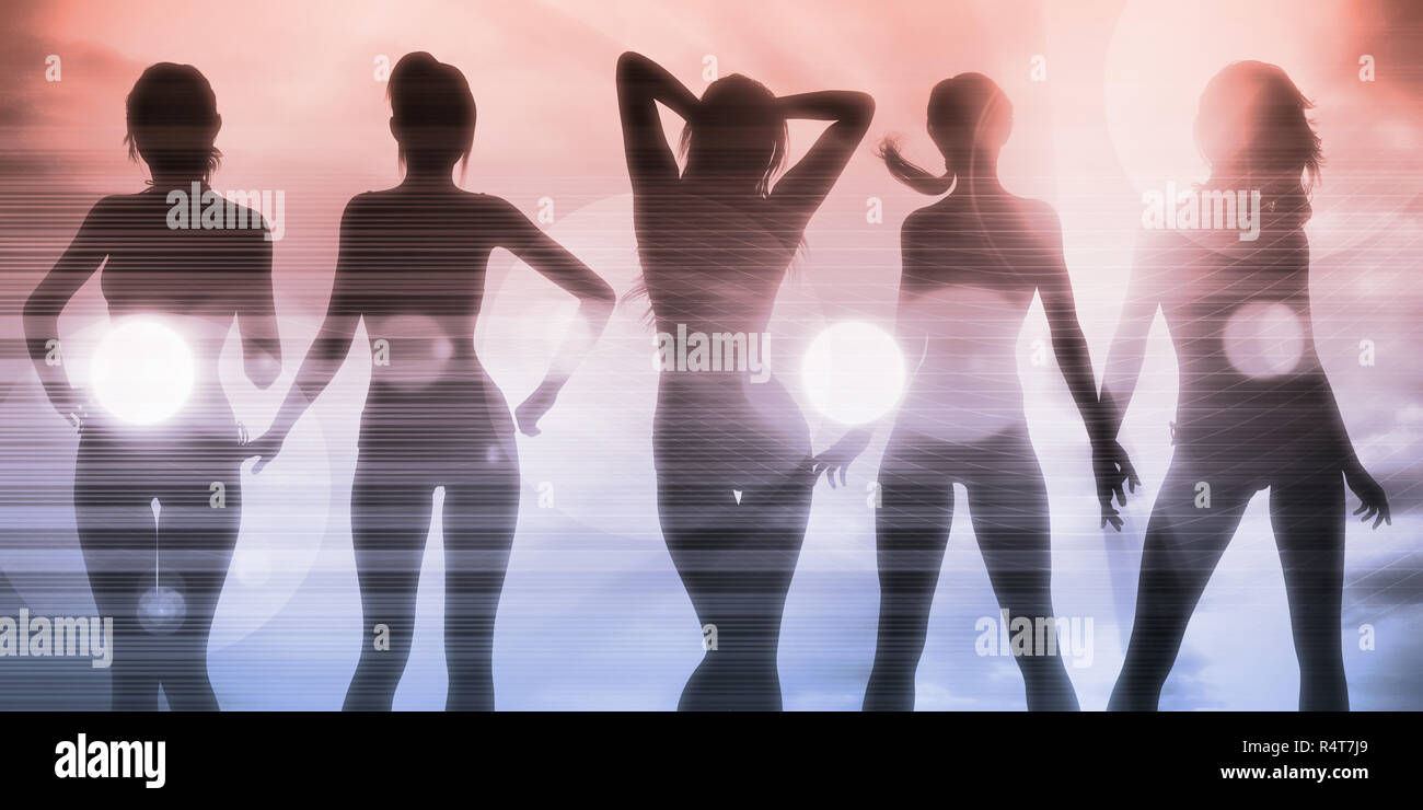 Disco Party Girls Celebrating Stock Photo - Alamy