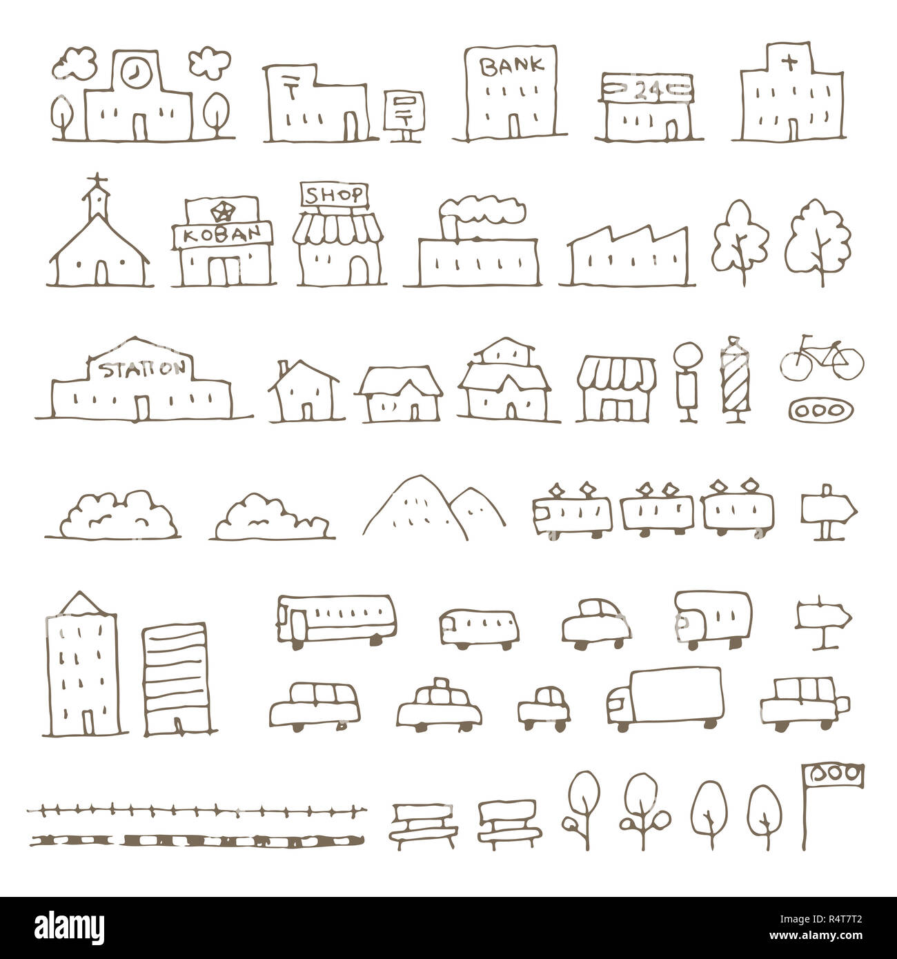 Map illustration home school hi-res stock photography and images - Alamy