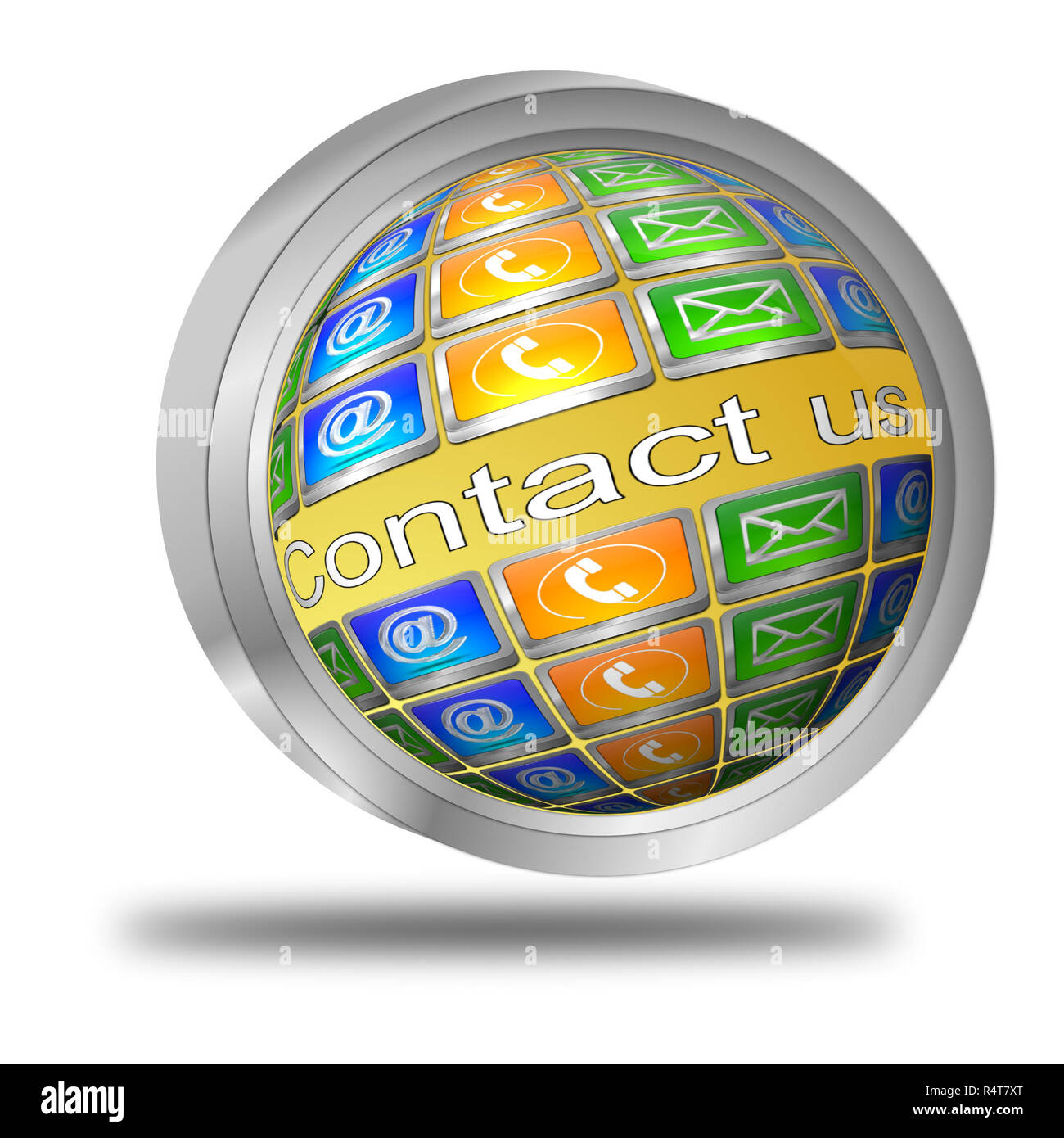 colorful Button contact us - 3D illustration Stock Photo - Alamy