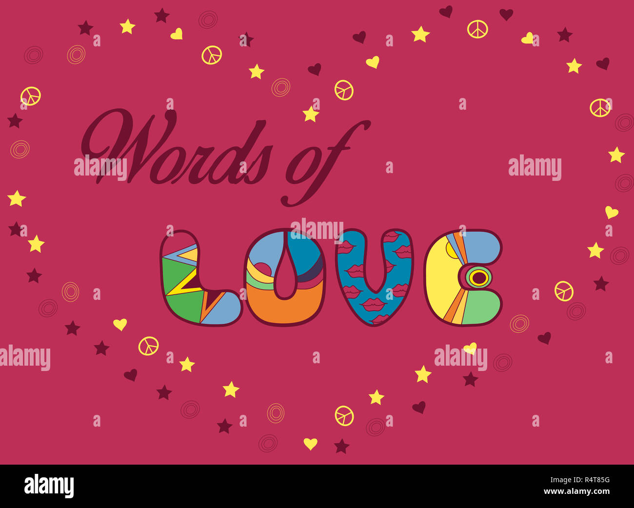 Words of Love. Unusual artistic font Stock Photo - Alamy