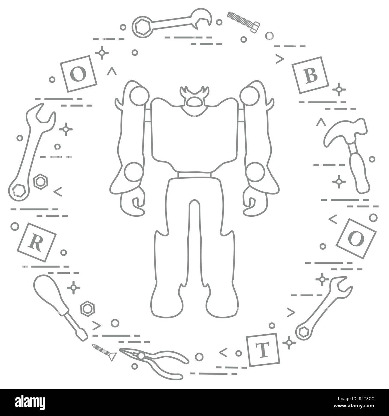 Robotics technologies vector vectors Black and White Stock Photos ...