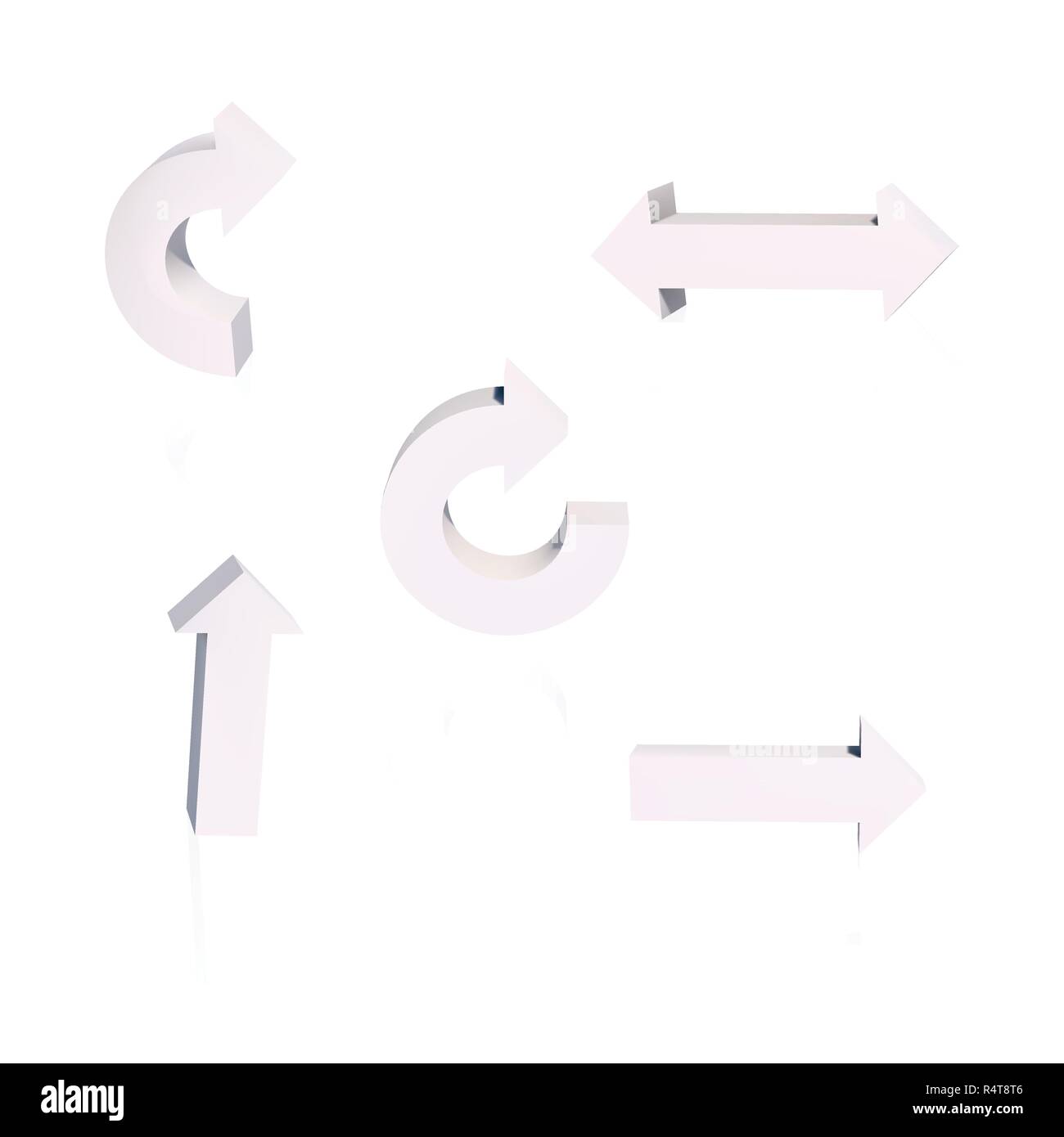 Set of arrows. Threedimensional. White color Vector illustration Stock ...