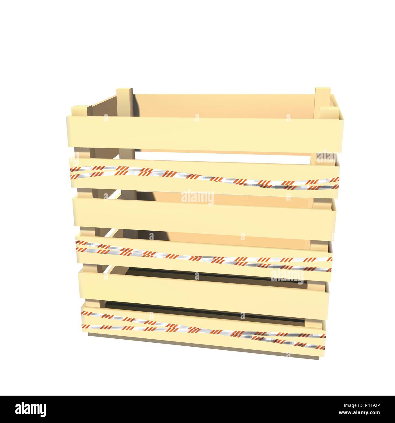 Traffic and caution warning. Caution tape. Wooden container. Box for ...