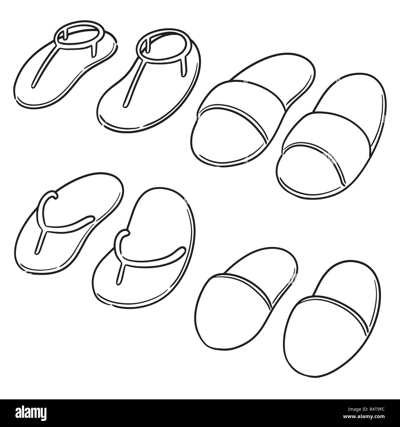 vector set of slippers Stock Vector Image & Art - Alamy
