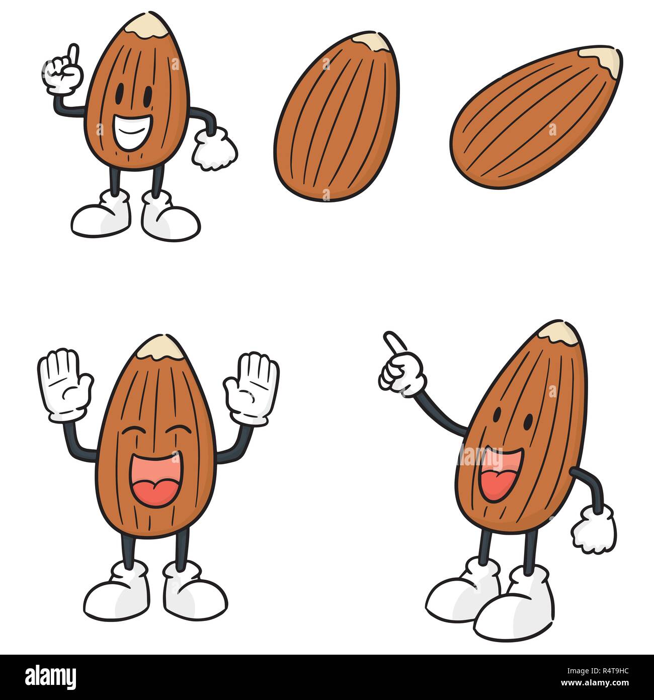 vector set of almond cartoon Stock Vector Image & Art - Alamy