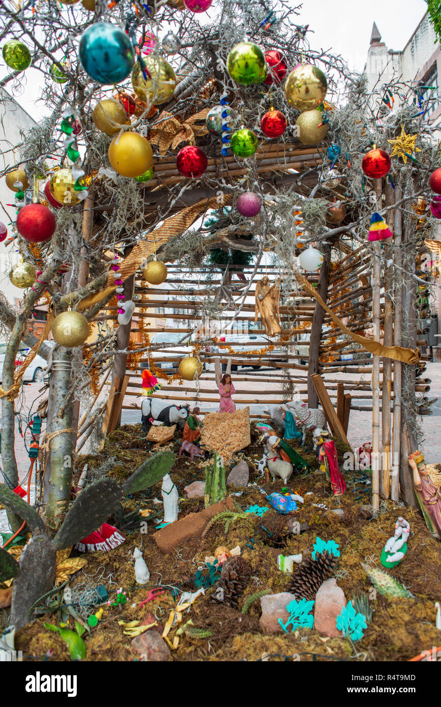 Nativity Scene outside the Santa Rosa de Viterbo Church Stock Photo - Alamy