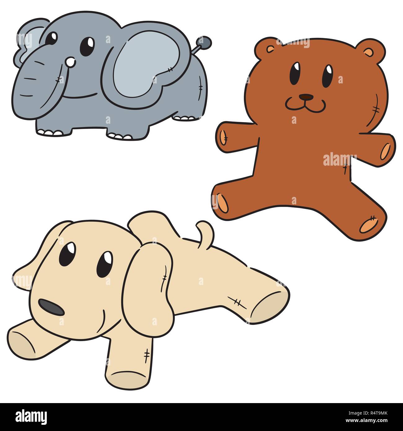 vector set of stuffed animals Stock Vector Image & Art - Alamy