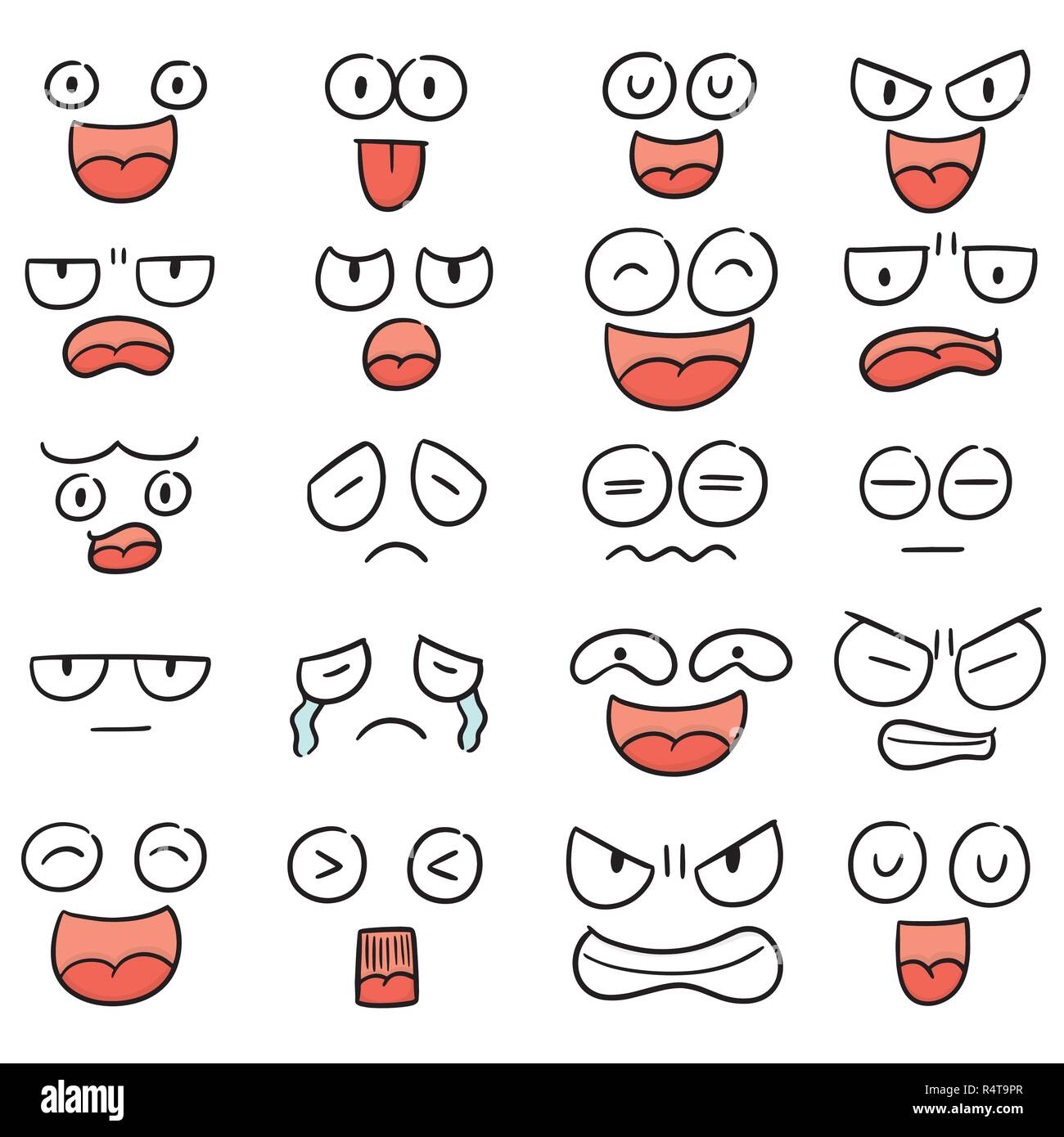 vector set of cartoon face Stock Vector Image & Art - Alamy