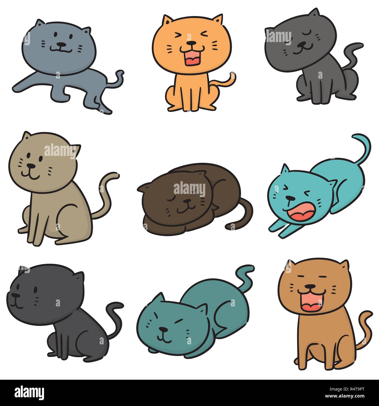 vector set of cats Stock Vector Image & Art - Alamy