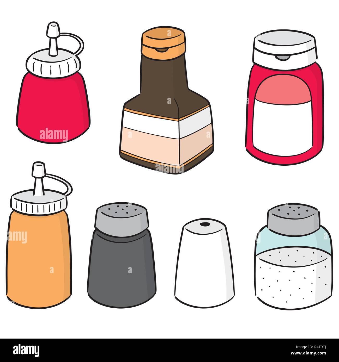 vector set of condiment bottles Stock Vector Image & Art - Alamy