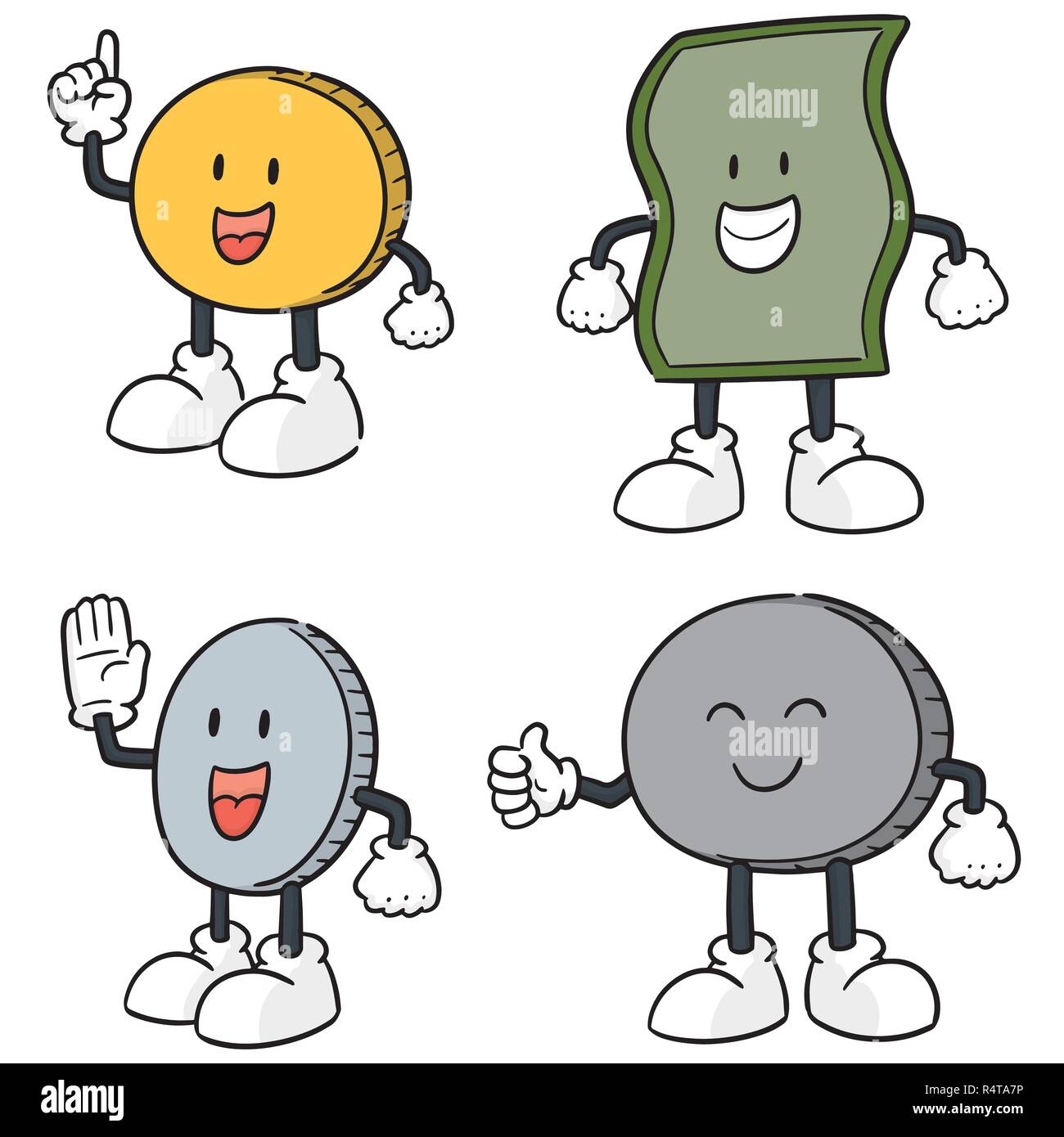 vector set of money cartoon Stock Vector Image & Art - Alamy
