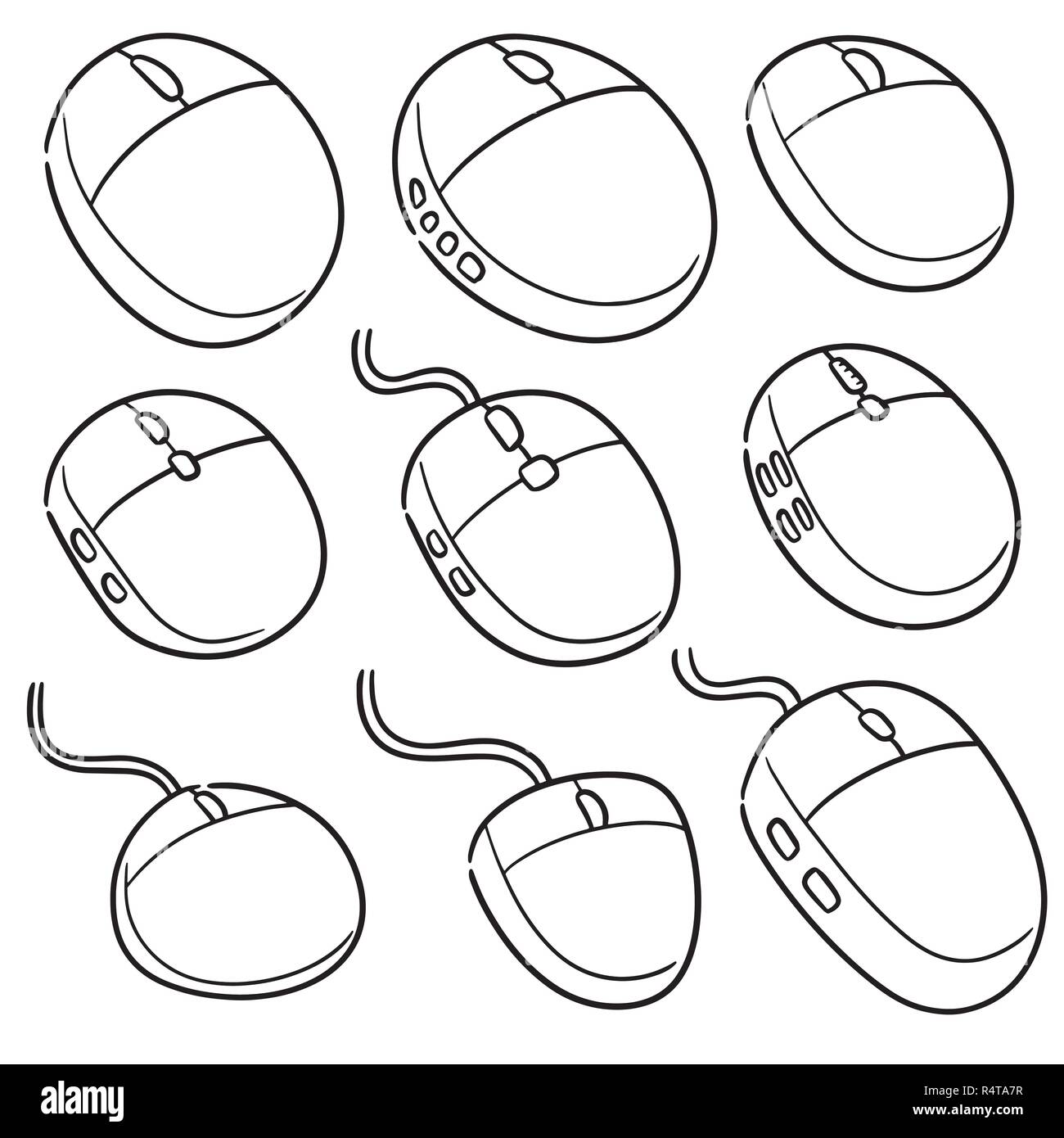 vector set of computer mouses Stock Vector Image & Art - Alamy