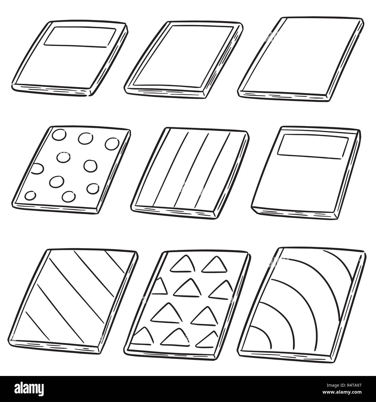 Vector set notebooks Black and White Stock Photos & Images - Alamy