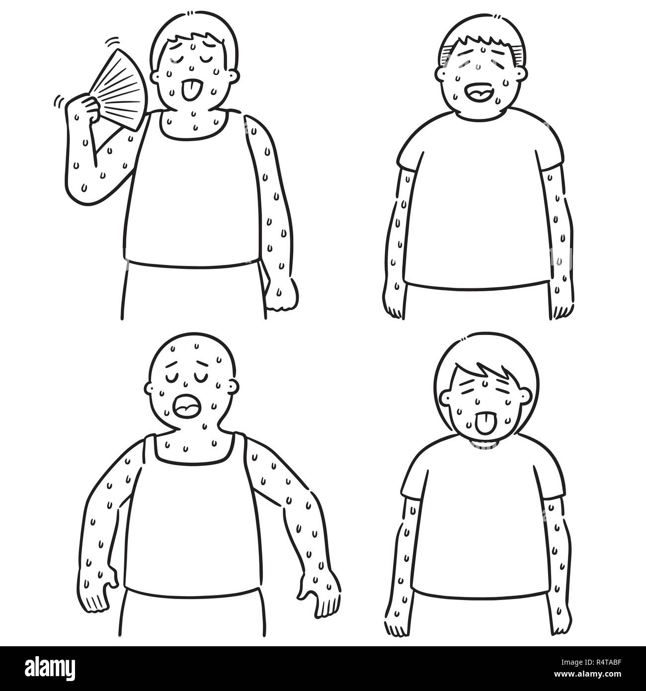 Vector Set Of People In Hot Weather Stock Vector Image And Art Alamy