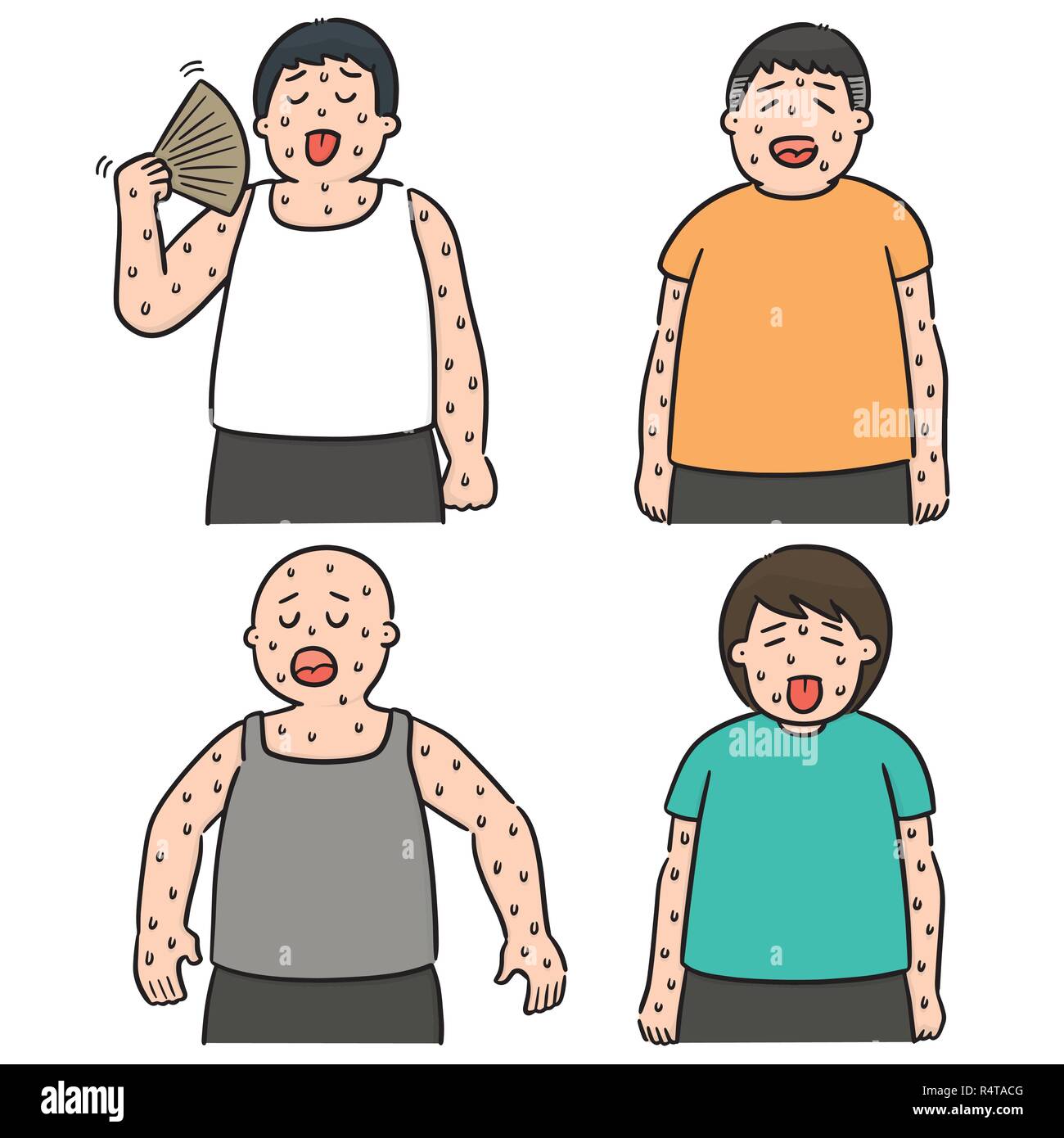 vector set of people in hot weather Stock Vector Image & Art - Alamy