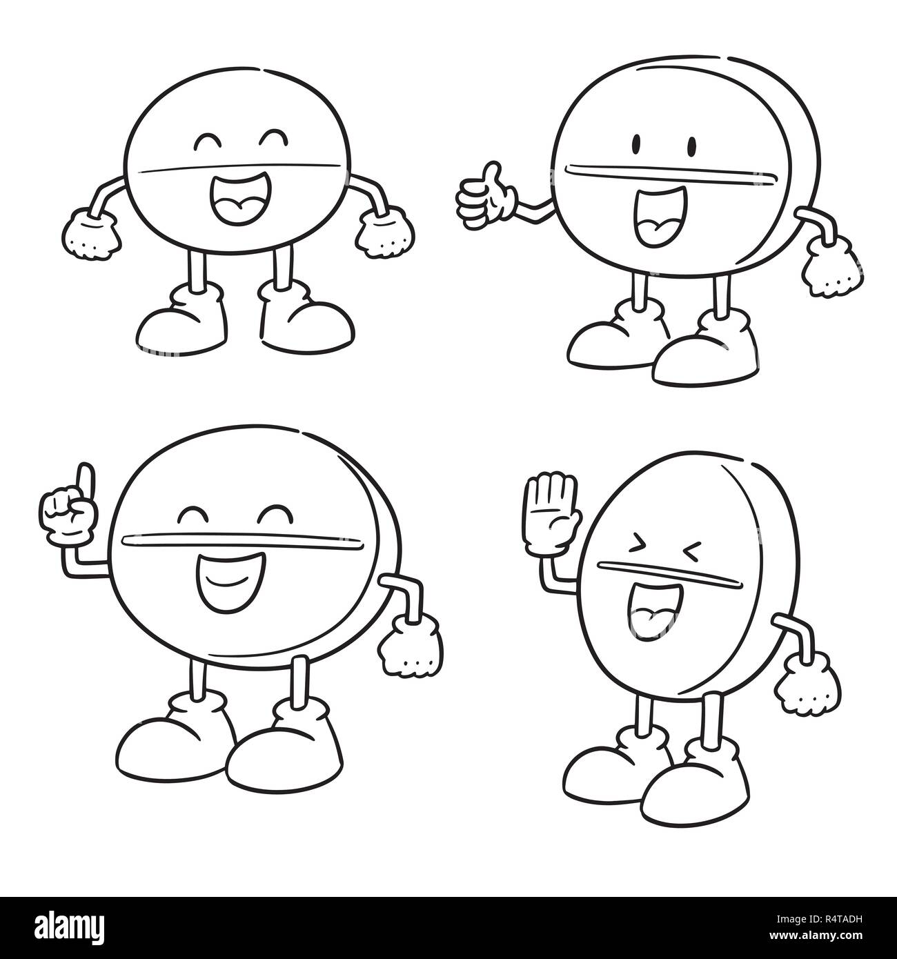 vector set of pill cartoon Stock Vector Image & Art - Alamy
