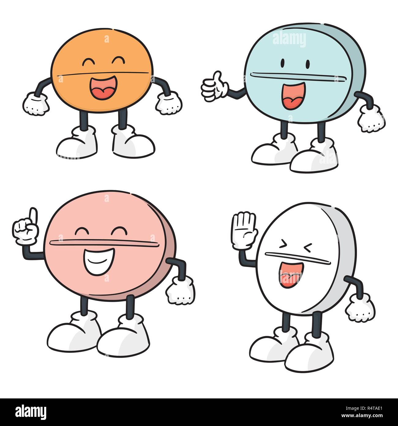 vector set of pill cartoon Stock Vector Image & Art - Alamy