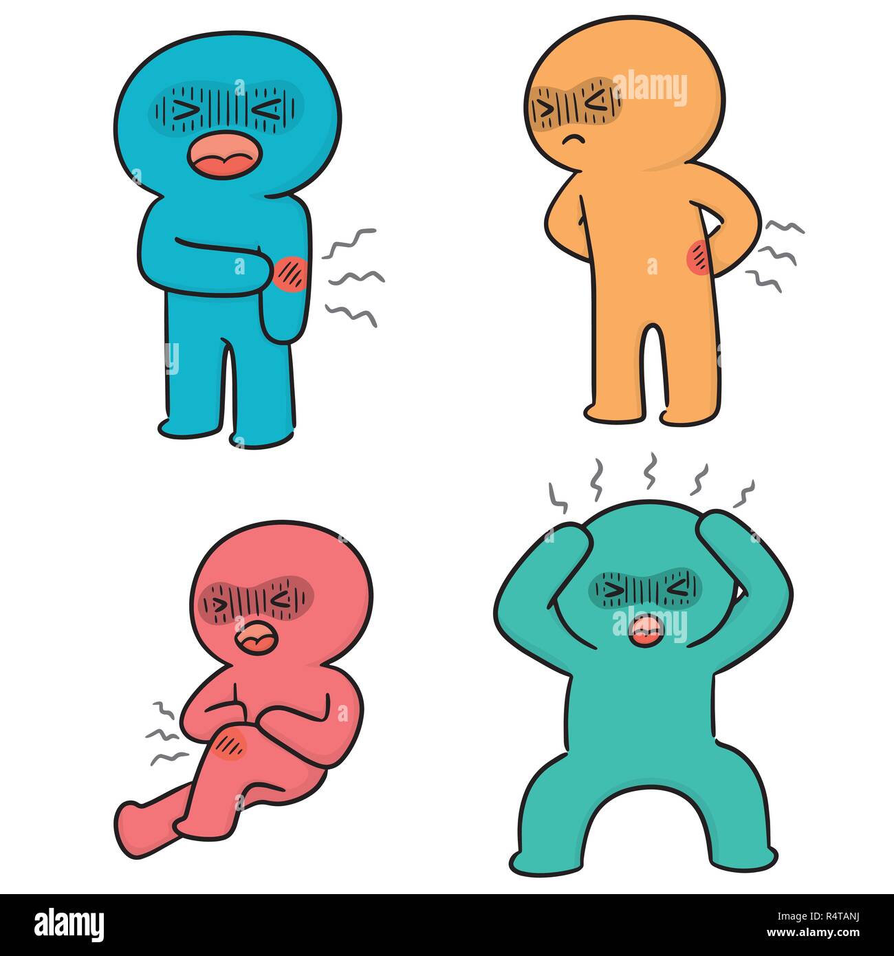 vector set of pain people Stock Vector Image & Art - Alamy