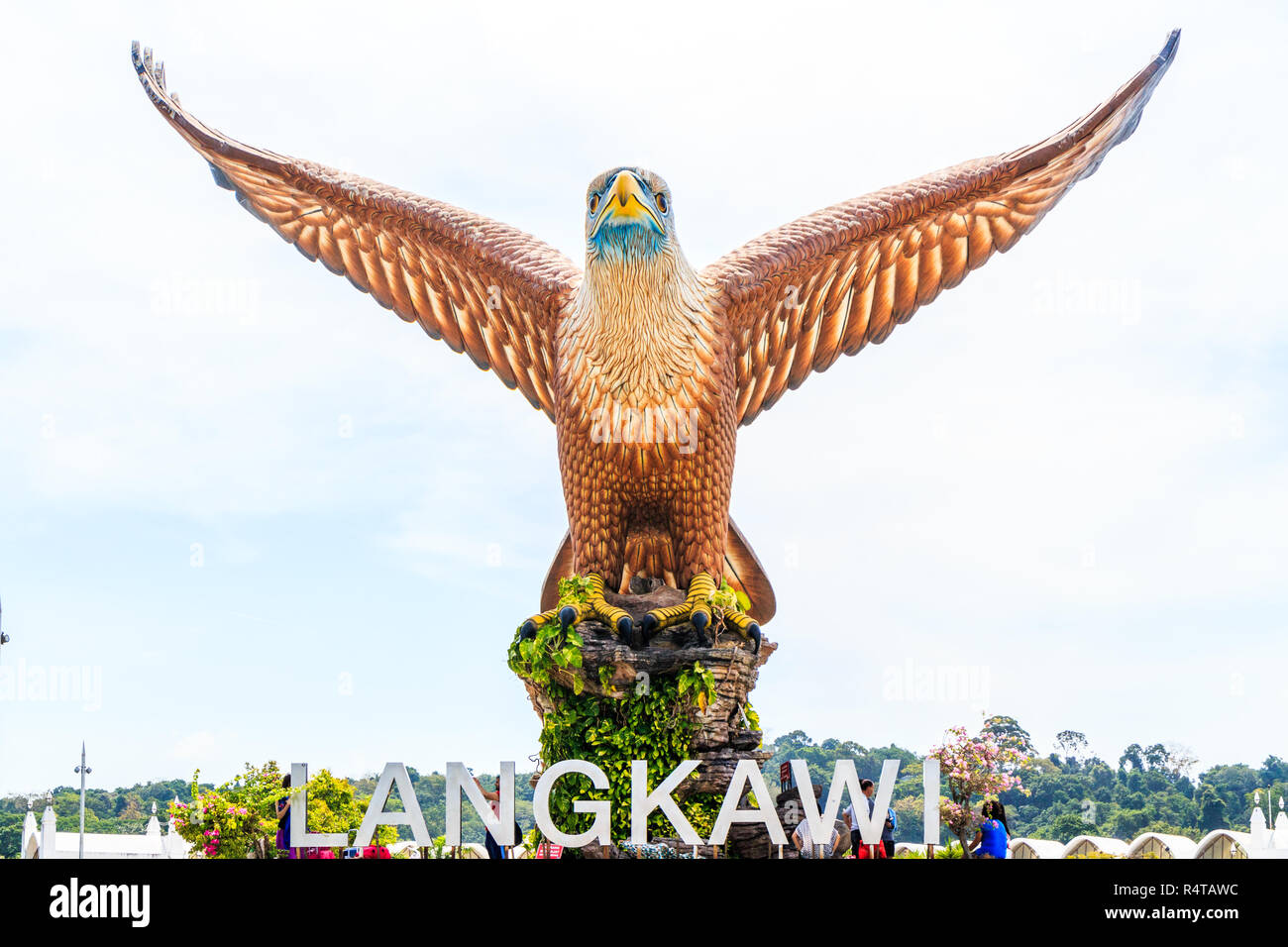 Front view of Eagle sculpture, Eagle Square, Kuah, Langkawi, Malaysia ...