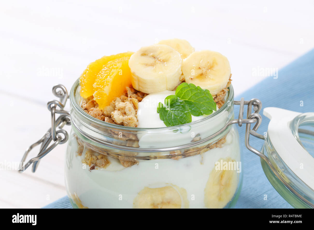 muesli with yogurt and fresh fruit Stock Photo - Alamy