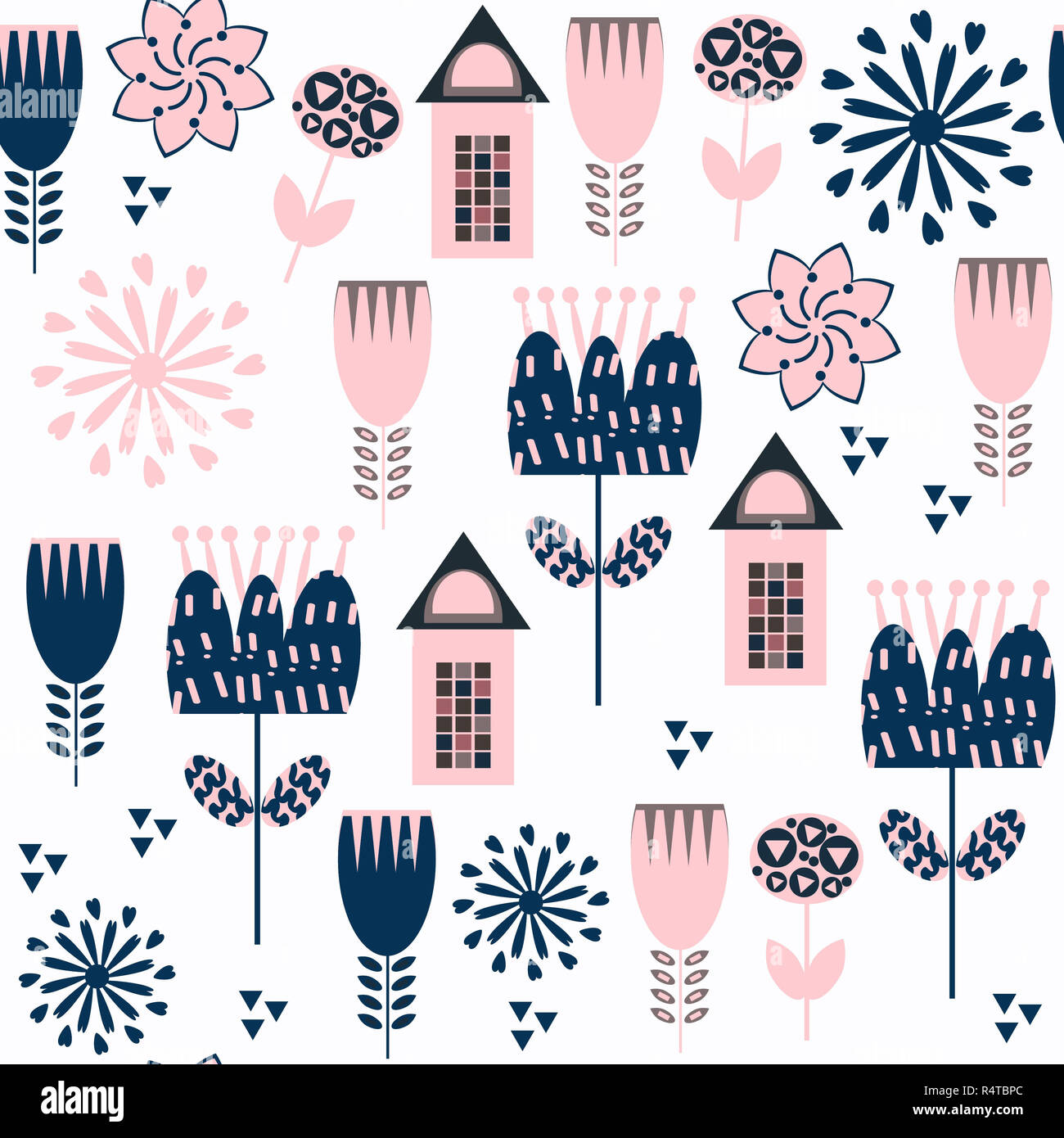 Abstract floral nature fantasy seamless pattern in vector. It is located in swatch menu. Cute ...