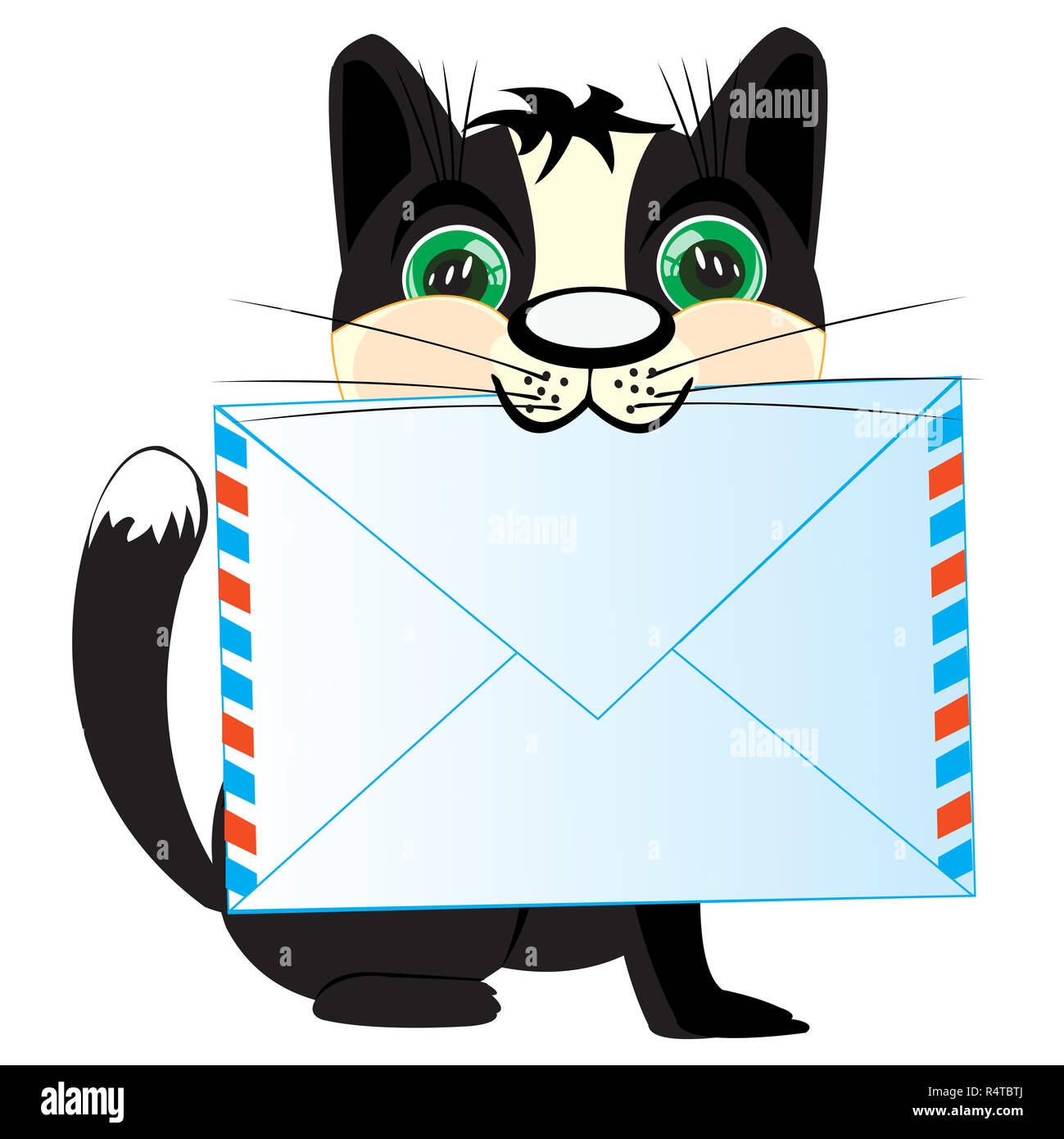 Cat with letter Stock Photo - Alamy