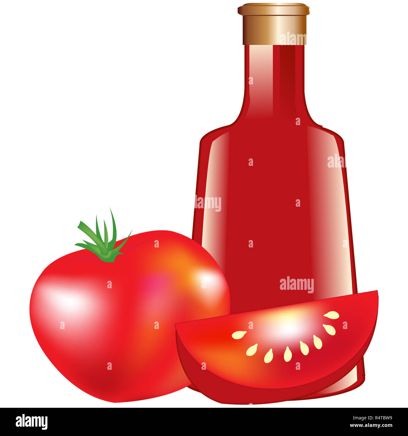 Tomato and bottle of the paste Stock Photo - Alamy