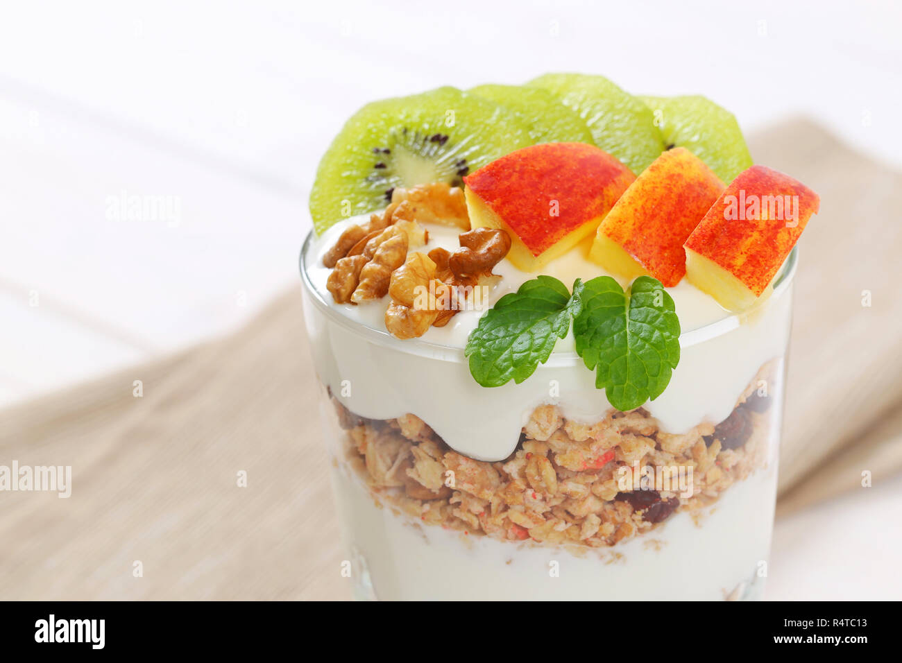 muesli with yogurt and fresh fruit Stock Photo - Alamy